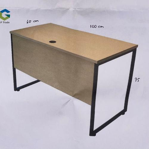 Jual MEJA KERJA / KANTOR 100X60X75 RANGKA BESI HOLO TOP MEJA NATURAL ...