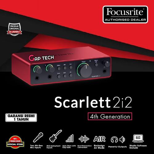 Jual Focusrite Scarlett 2i2 4th Gen 4 USB Audio Interface Soundcard ...