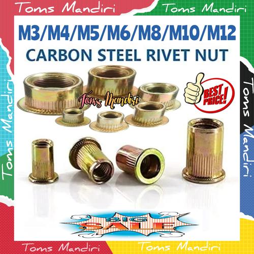 Jual Rivet Nut Rivnut Flat Nut M3 M4 M5 M6 M8 M10 M12 - M3 - Jakarta ...