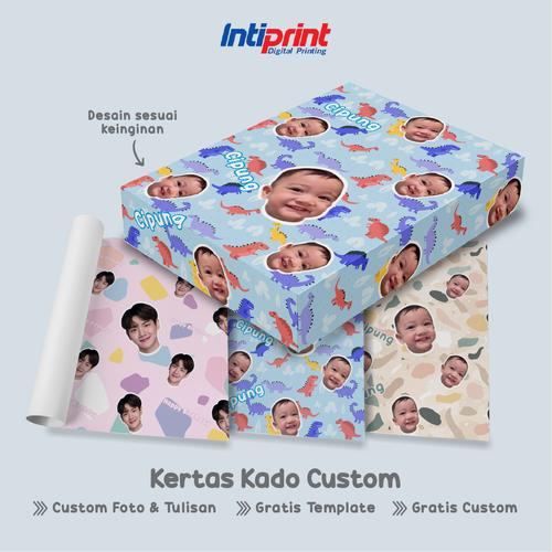 Jual Kertas Kado Custom Desain Foto Teks / Gift Wrapping - Jakarta ...