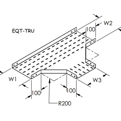 Jual Cable Tray Tee/Kabel Tray Tee/Tee Tray Elektro 200x50 Plat 1.2 ...