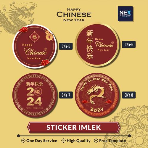 Jual Stiker Bulat Imlek Sticker Chinese New Year - Diameter 3cm, Chromo ...