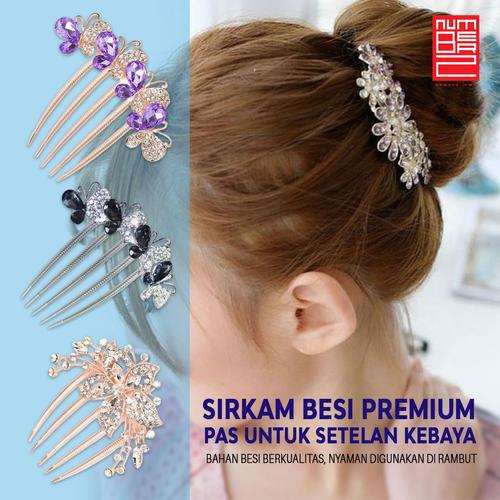 Jual Jepit sirkam besi mata berlian hiasan rambut mahkota model tusuk ...