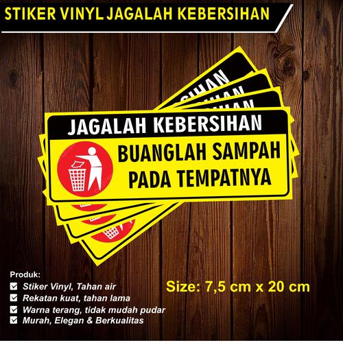 Jual Stiker Jaga Kebersihan Buang Sampah pada Tempatnya - A= 7.5CM X ...
