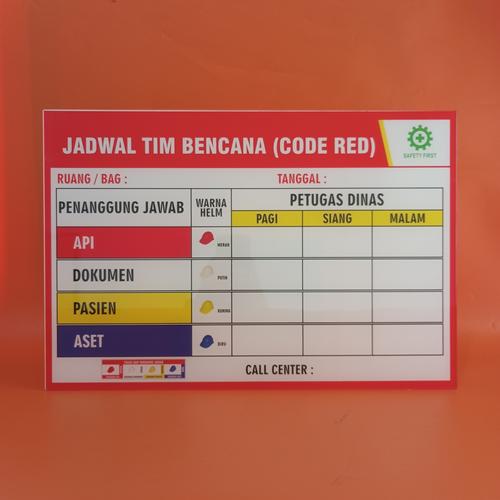 Jual Papan Code Red 31,5 x 46,5 cm/ Akrilik Papan Code Red Super Eco ...