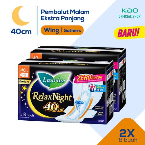 Promo Laurier Relax Night Wing Gathers 8s Twinpack - Pembalut 40cm ...