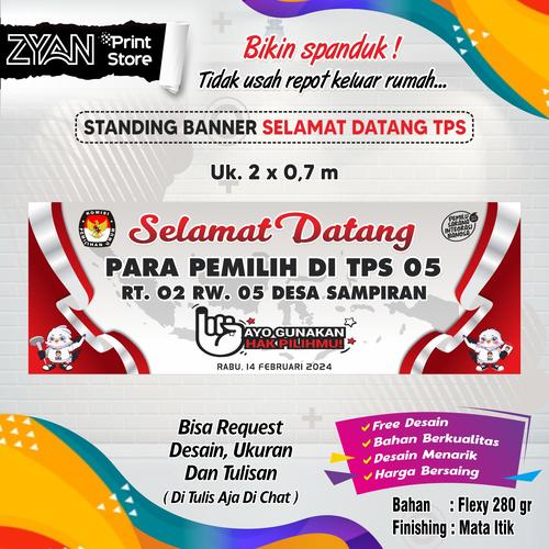 Jual SPANDUK BANNER NAMA TPS PEMILU - 200x70 - Kab. Cirebon - ZYAN ...