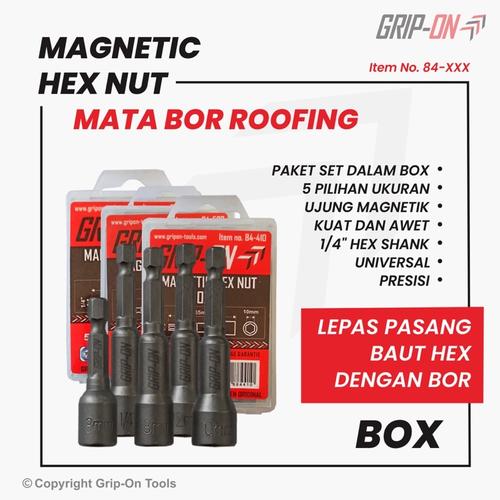 Jual GRIP-ON MAGNETIC HEX NUT (1 BOX) / BAUT MATA BOR ROOFING / NUT ...