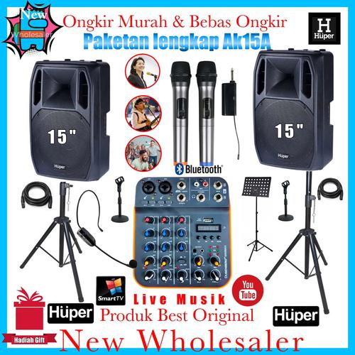 Jual Paket Sound system 15 inch Huper Ak15A Original Live Musik vokal ...