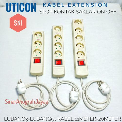 Jual UTICON Kabel Extension Stop Kontak Saklar ON OFF Lampu Kabel 11M ...