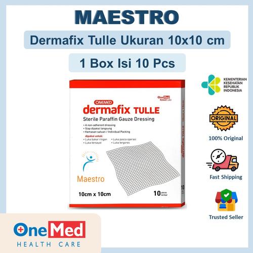 Jual Dermafix Tulle 10cm x 10cm Paraffin Gauze Kasa Jaring 10 x 10 Isi ...