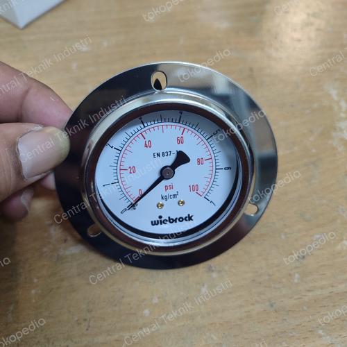 Jual Manometer Pressure Gauge Stainless Payung 100psi/ 7 bar / 21/2 ...