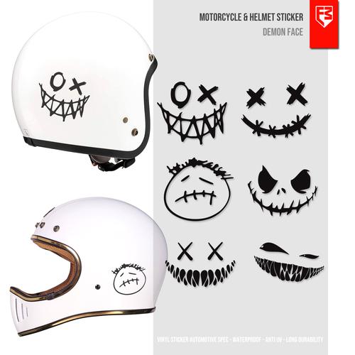 Jual Sticker Helm Sticker Motor Demon Face aerox beat mio xmax cbr - 01 ...