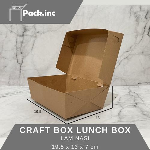 Jual Lunch Box Kraft Dus Coklat 19.5x13x7cm Laminasi Eceran Food Grade ...