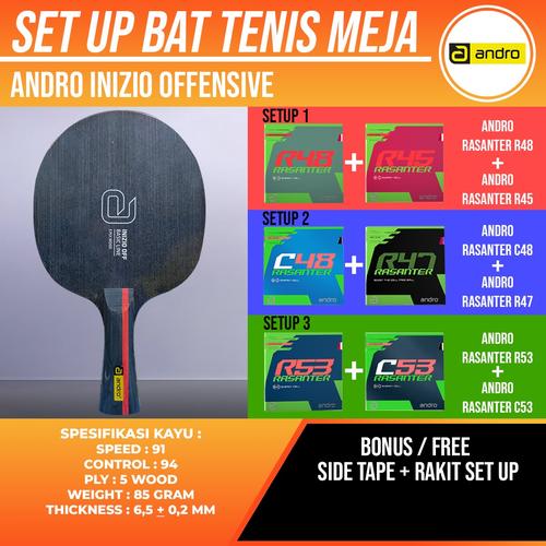 Jual Paket Bat Pingpong Rakitan Andro Inizio OFF Andro Rasanter Speed Spin - SETUP 3 - Jakarta ...