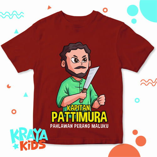Jual Kaos Anak Gambar Kapitan Pattimura - Baju T-Shirt Pahlawan ...