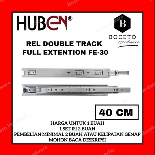 Jual Rel Laci HUBEN 40 cm Double Track / Full Extension / Ball Bearing ...
