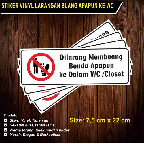 Jual Stiker Larangan Membuang Benda apapun ke dalam WC / Kebersihan ...