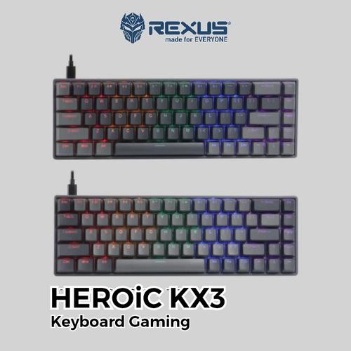 Promo REXUS Heroic KX3 Mechanical Gaming Keyboard RX-KX3 - Black-Grey ...