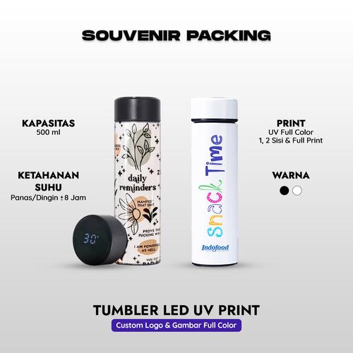 Jual TUMBLER LED UV PRINT FULL COLOUR SATUAN - Hitam, POLOS - Jakarta ...