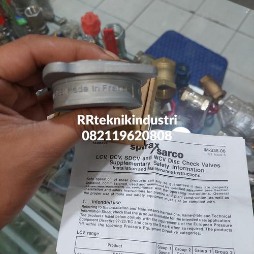 Jual DISCO CHECK VALVE SANITARY SPIRAX SARCO DCV3 PORT 1 INCH DN 25 ...