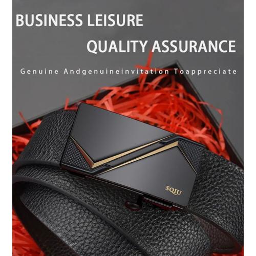 Jual Ikat Pinggang Pria Kulit Asli SQIU Buckle Asli Fashion Style Auto ...