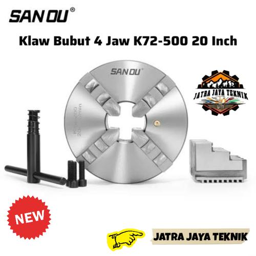 Jual Chuck Bubut K72-500 4 Jaw 20 Inch Kepala Bubut SANOU Original ...