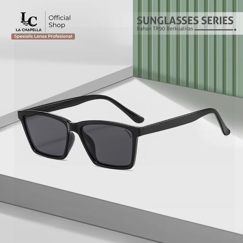Jual La Chapella Kacama Hitam Sunglasses Rectangle TR-90 Bisa Minus ZN3513 - Black, UV400 ...