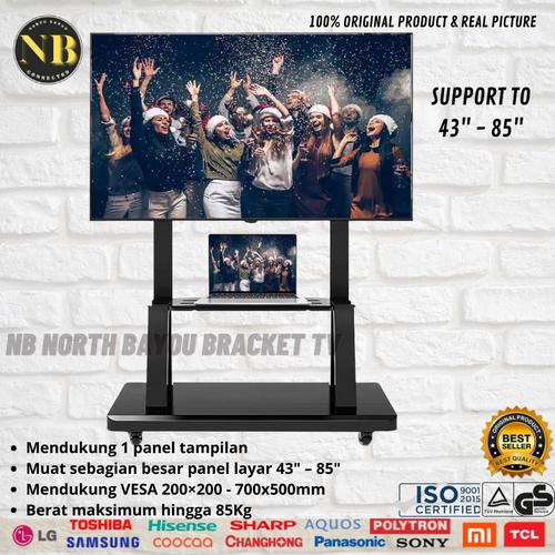 Jual BRACKET TV STAND TV RODA DORONG 40"-90" INCH HEAVY DUTY STANDING ...