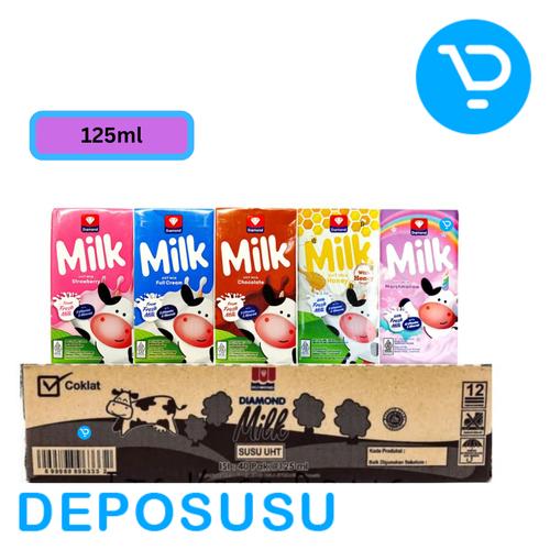Jual Susu Diamond UHT Strawberry Coklat Madu Marshmallow Fullcream ...
