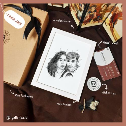 Jual [ A4 ] CUSTOM SKETSA UNIK SCRIBBLE | GIFTBOX | HAMPERS | KADO | HADIAH - couple - Kota ...