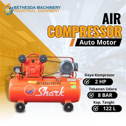 Jual Mesin Kompresor Angin 2Hp Shark air Compressor 2 Hp Tekanan 8 Bar ...