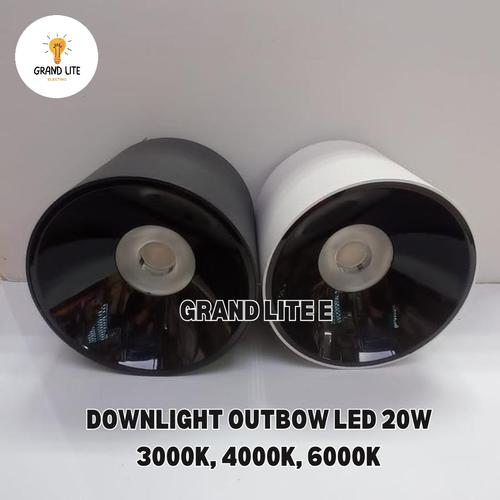 Jual Lampu Downlight Outbow LED 20W 20 Watt Body Hitam Putih - Putih ...