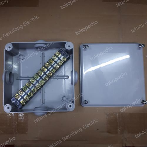 Jual Junction Box + terminal 12 mata 150 X 150 X 60 mm Kotak Abu Abu ...