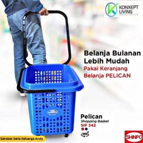 Jual KERANJANG BELANJA SHINPO PELICAN SIP 342 BIRU/TROLLEY DORONG ...