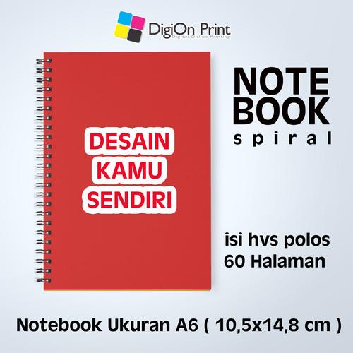 Jual Cetak Notes Custom Notebook A6 Block Note Polos Spiral 60 Halaman ...