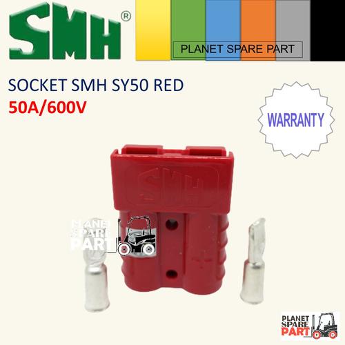 Jual SMH Socket SY50A Red 600V Soket Charger Forklift Battery Plug ...