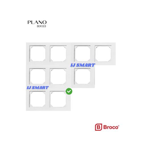 Jual Frame 2G Broco Plano E102-505S Putih, Frame Saklar/Stop Kontak 2 ...