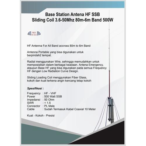 Jual Base Station Antena HF SSB Sliding Coil 3.6-50Mhz 80m-6m Band 500W ...
