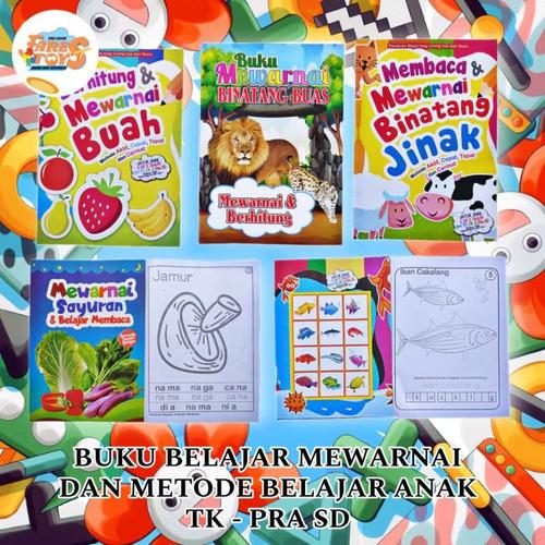 Jual Buku Belajar Mewarnai Menulis Membaca dan Berhitung - Buah-buahan - Kab. Bogor - Fares Toys ...