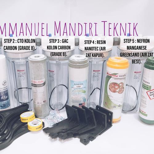 Jual Paket filter 5 tahap air tanah / air pam / filter air 5 tahap air ...