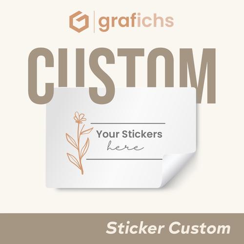 Jual Custom Size Ukuran Label Sticker by Grafichs - 5 x 10 cm - Kab ...