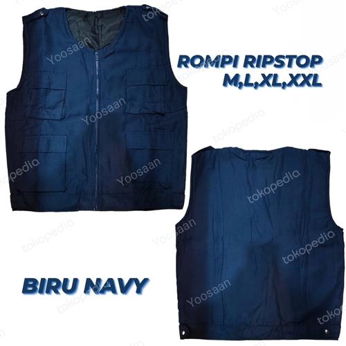 Jual Rompi Kantong 4 Rompi Motor Rompi Proyek Rompi Ripstop Navy Biru ...