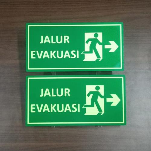 Jual Jalur Evakuasi / Exit Sign (GLOW IN THE DARK) Akrilik - 25 x 10cm ...