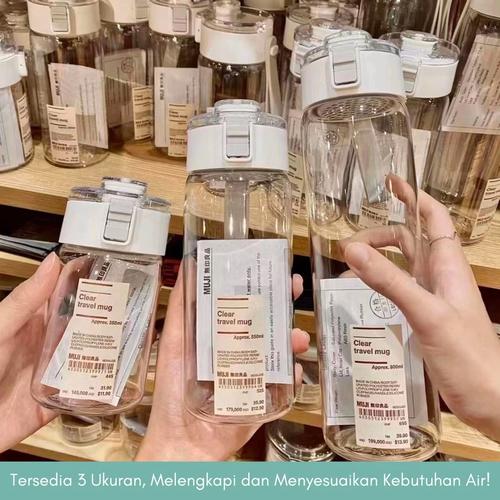 Jual Botol minum aesthetic botol minum plastik botok minum transparant ...