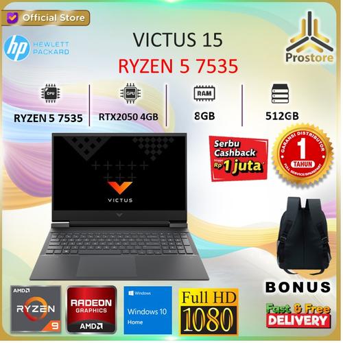 Promo LAPTOP GAMING HP VICTUS 15 RTX2050 RYZEN 5 7535 32GB 1TB W11 15 ...