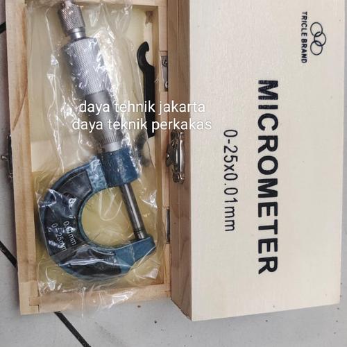 Jual micrometer outside - alat ukur ketebalan 0-25 x 0.01 tricle brand ...
