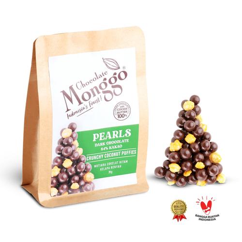 Promo Chocolate Monggo Pearls 64% & Coconut Puffies Cocoa 75g | Snack ...