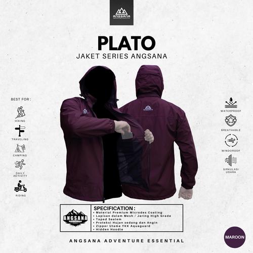Jual Jaket Angsana seri 𝗣𝗹𝗮𝘁𝗼 Waterproof Breathable Harian - Merah, M ...