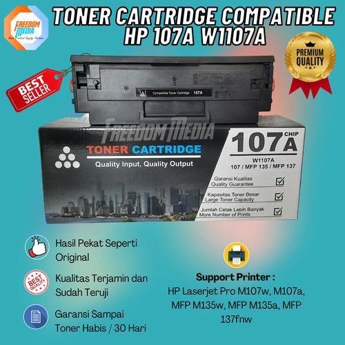 Jual Cartridge Toner Compatible 107A W1107A NEW CHIP - HP M107 M135 ...